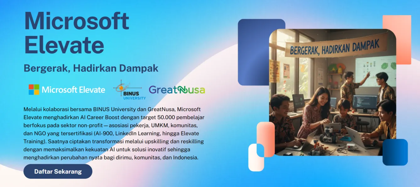 Microsoft Elevate 2026 Indonesia | Pelatihan AI Gratis Bersertifikat - GreatNusa