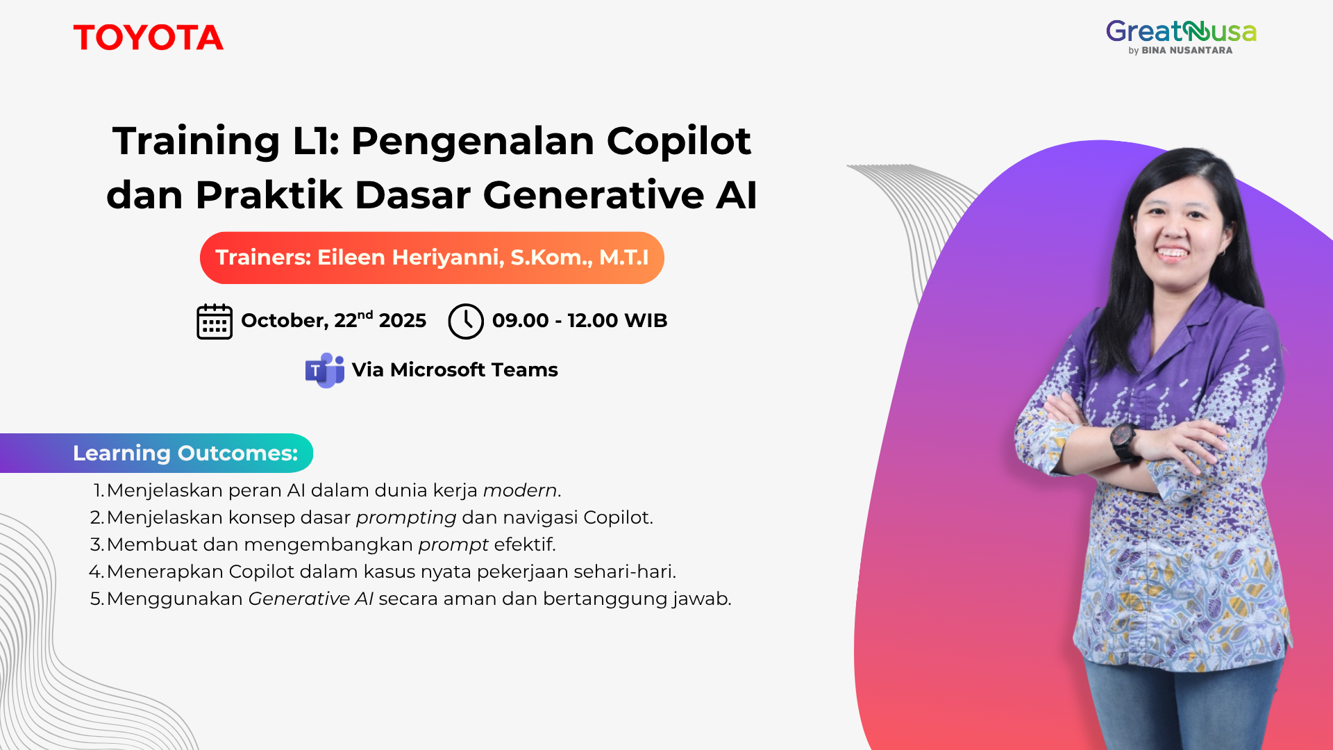 Training L1: Pengenalan Copilot dan Praktik Dasar Generative AI | GreatNusa